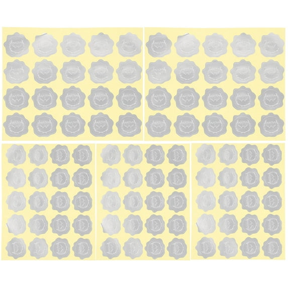 GETAJGHSD Silver Embossed Envelope Seal Sticker Decorative Label for ...