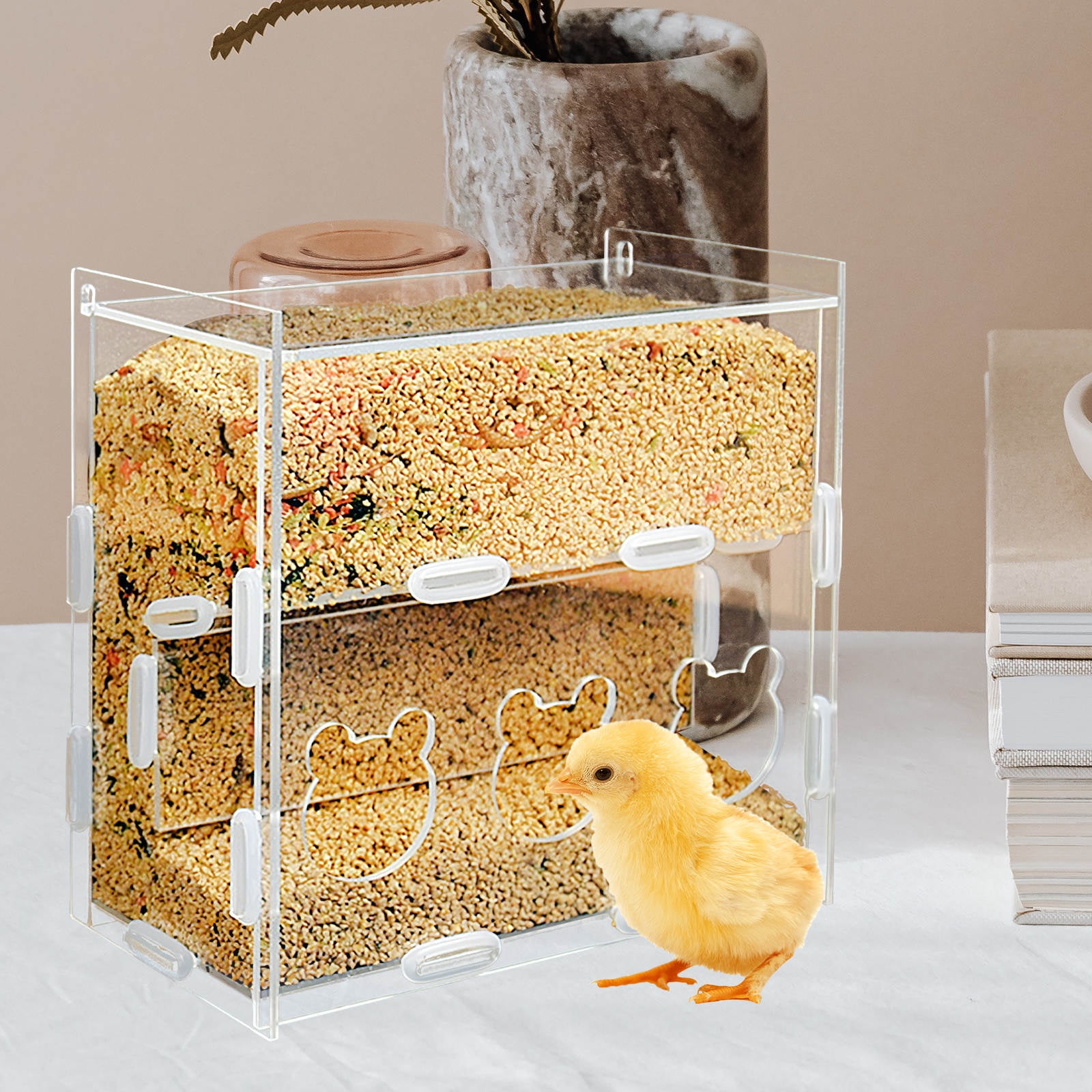 GETAJGHSD Stable Acrylic Chicken Feeding Container Automatic Food ...
