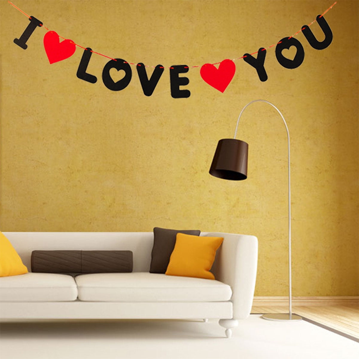 GETAJGHSD Wedding Engagement Party Banner I Love You Tear Resistant Non ...