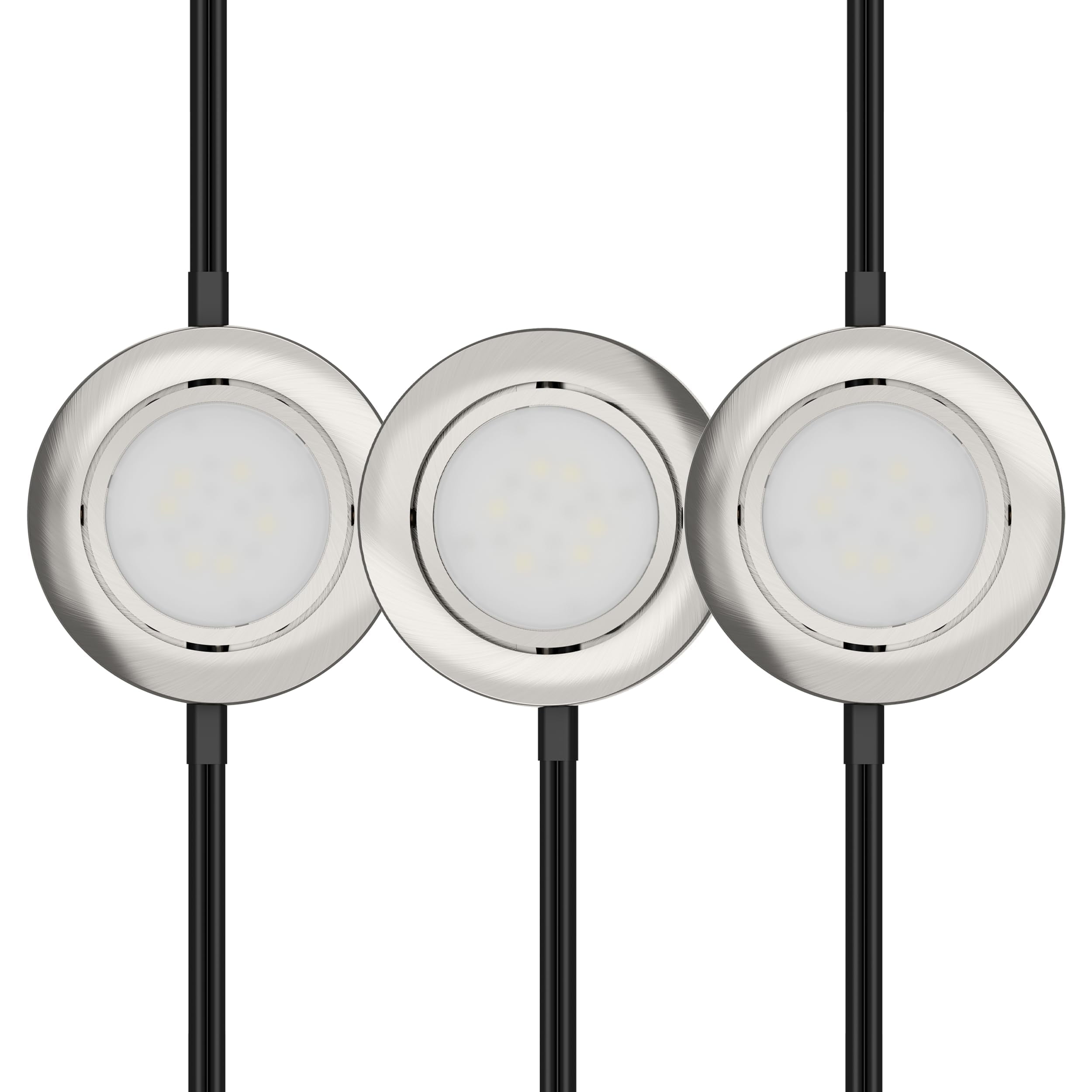 Inlight 2.75" Wide 2700K Swivel and Wired LED Puck Lights Kit, Plug-in or Hardwired, Recessed or ...