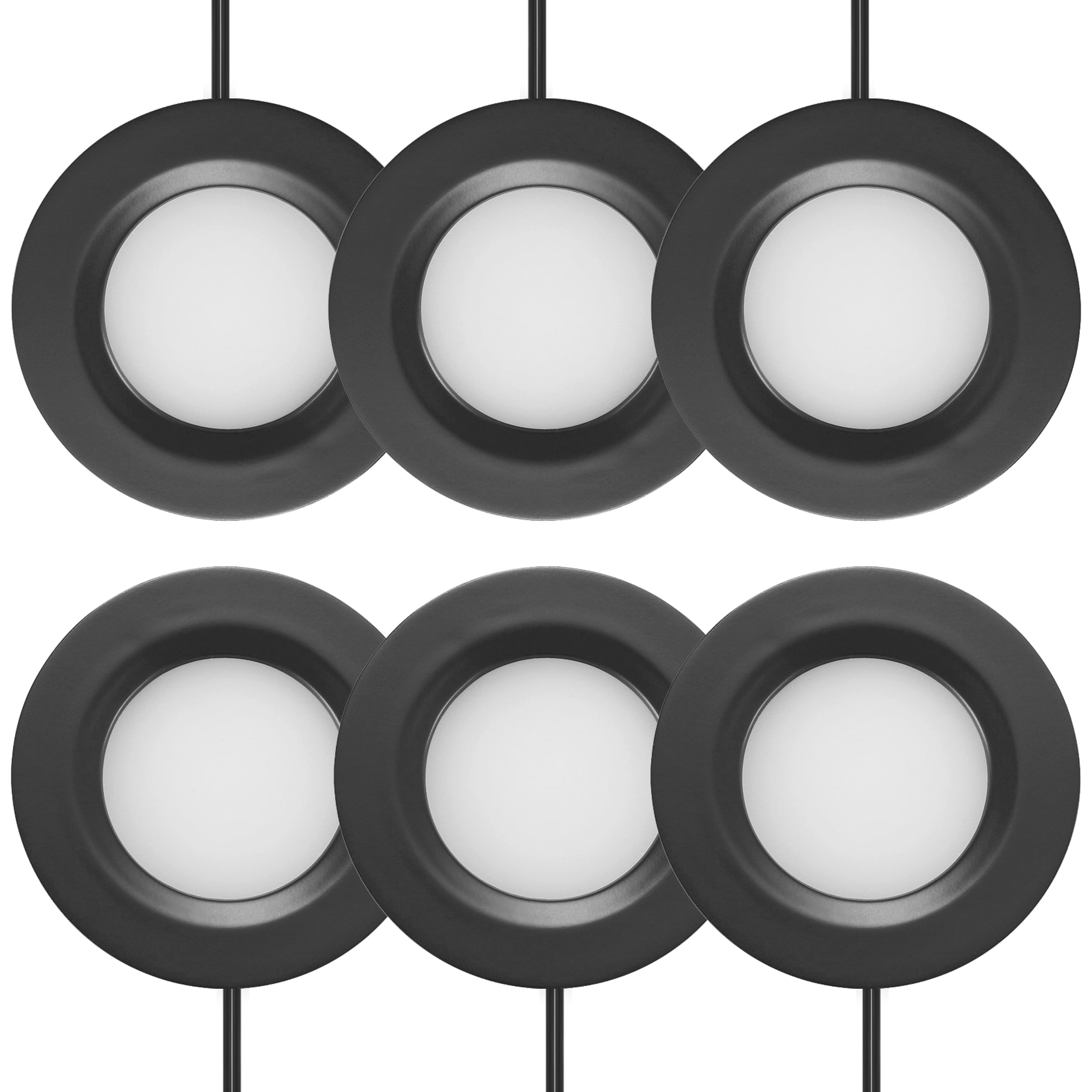 Inlight 2.75" Wide 3000K Dimmable LED Puck Lights Kit, Plug-in Installation with Recessed or ...
