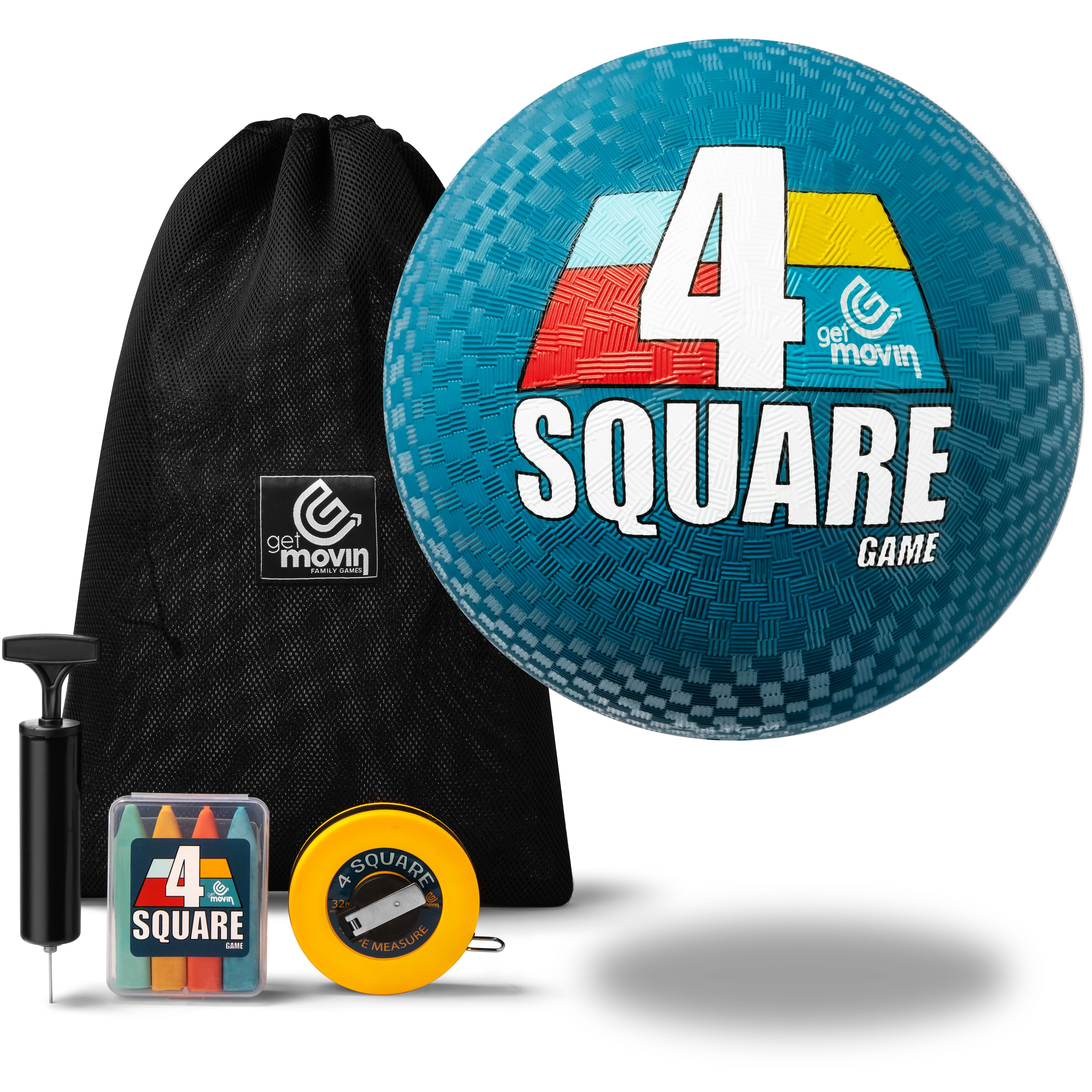 GETMOVIN SPORTS 4 Square Game Kit with Premium 4 Square Ball (8.5 ...
