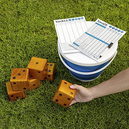 GETMOVIN Sports Stained Yardzee and Yard Farkle Dice Set (All Weather ...