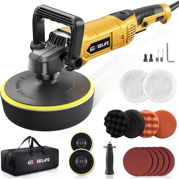 GEVEELIFE Buffer Polisher, 6 Inch/7 Inch 1600W Rotary Car Buffer ...
