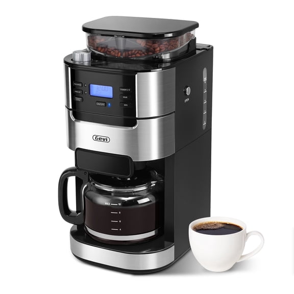 10-Cup Drip Coffee Maker with Built-in Grinder,Programmable Grind ...