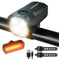 GEVSYUE 1300 Lumens Bike Lights, USB Rechargeable Bicycle Light, Super ...