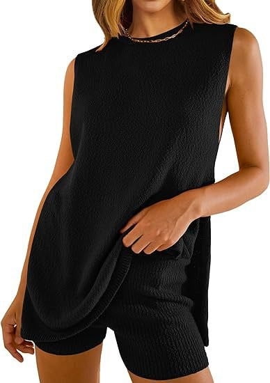 GEWSEY Biker Short Sets Women 2 Piece Outfits Two Piece Matching ...