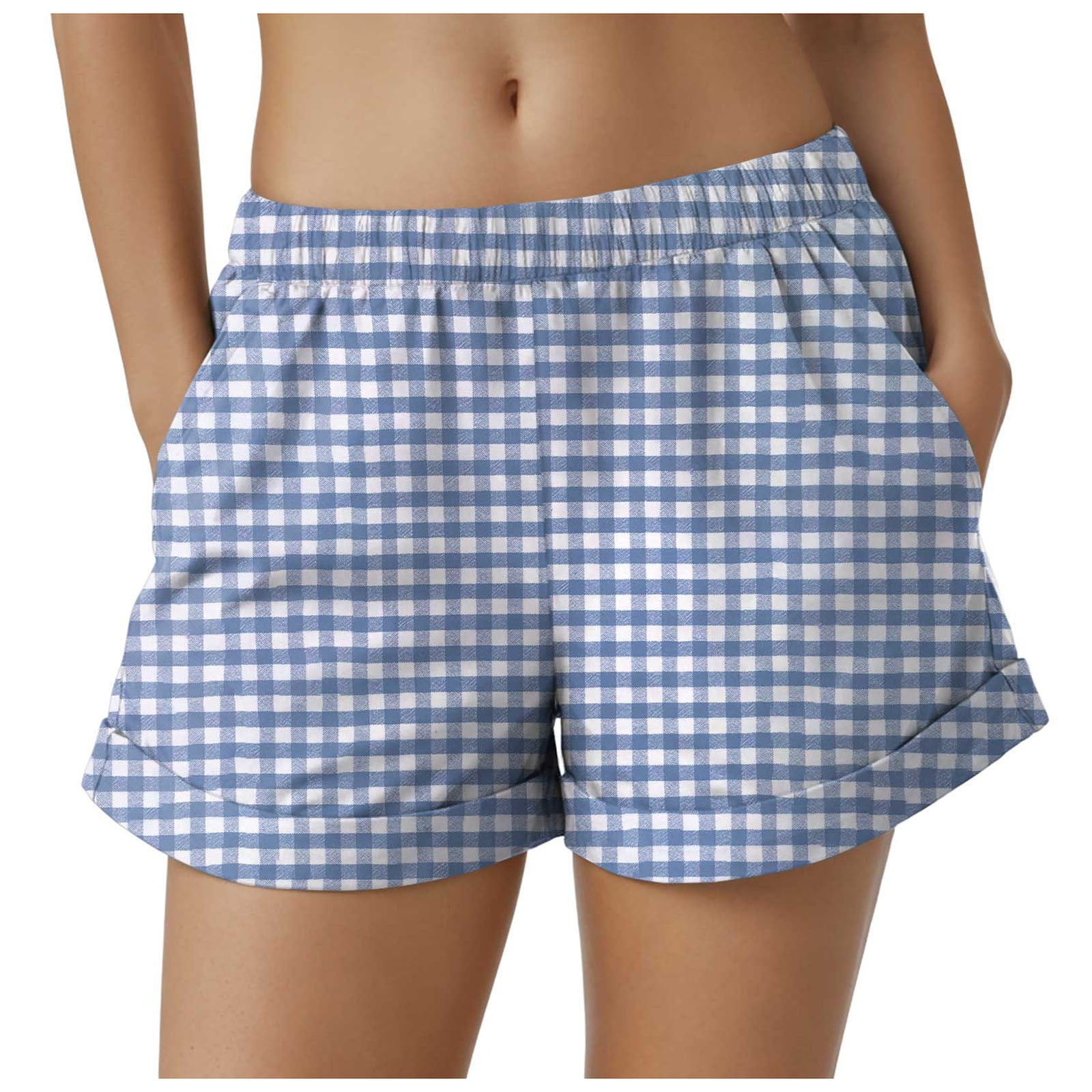GEWSEY Boxer Shorts for Women Gingham Pajama 2025 Summer Casual Lounge ...