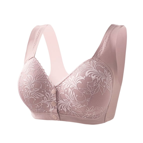 GEWSEY Daisy Bras for Older Women Front Closure No Underwire Plus Size ...