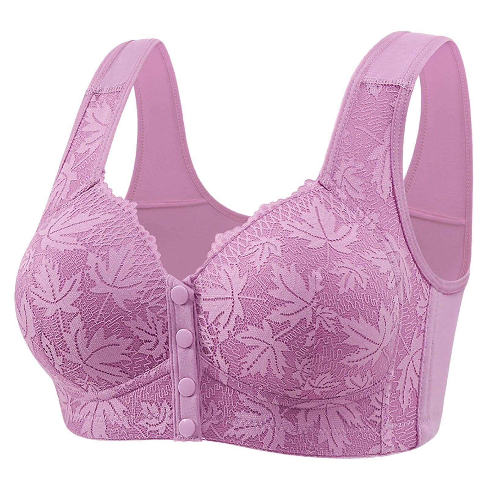 GEWSEY Daisy Bras for Older Women Front Closure Wireless Push Up Bras ...
