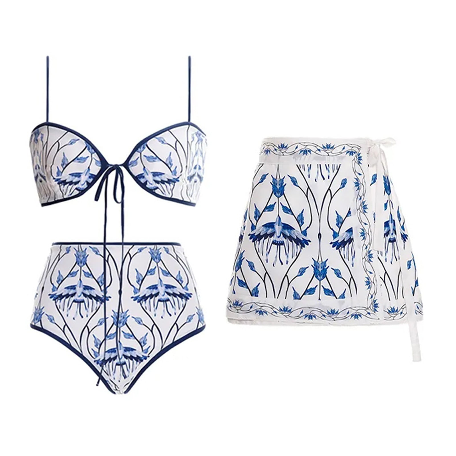 GEWSEY Matching Swimsuits for Couples Two Piece Bikini Sets Swim Trunks ...