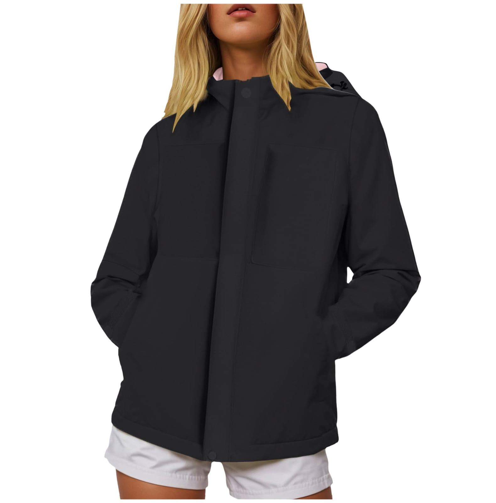 GEWSEY Plus Size Colorblocked Taslon Anorak (Black, M) - Walmart.com