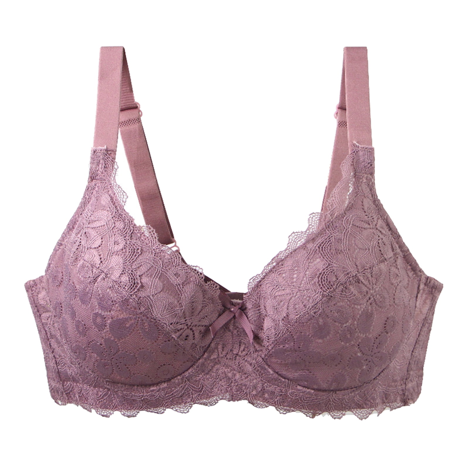 GEWSEY Sexy Lace Bras for Women Push Up V Neck Wireless Lined Comfort ...