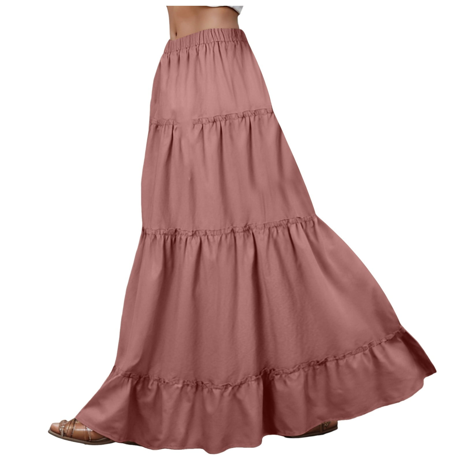 GEWSEY Summer Skirts for Women 2025 Vacation Boho Floral Tiered Maxi ...
