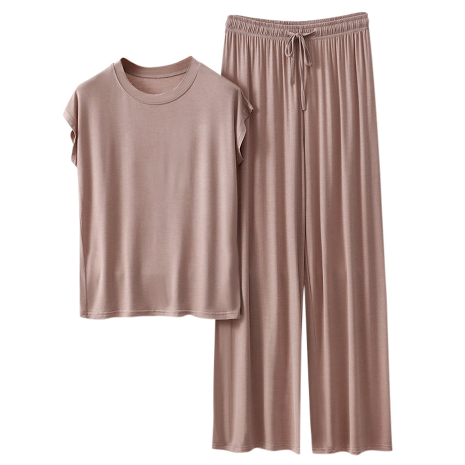 GEWSEY Two Piece Sets for Women Summer Vacation Outfits Cap Sleeve Tops ...