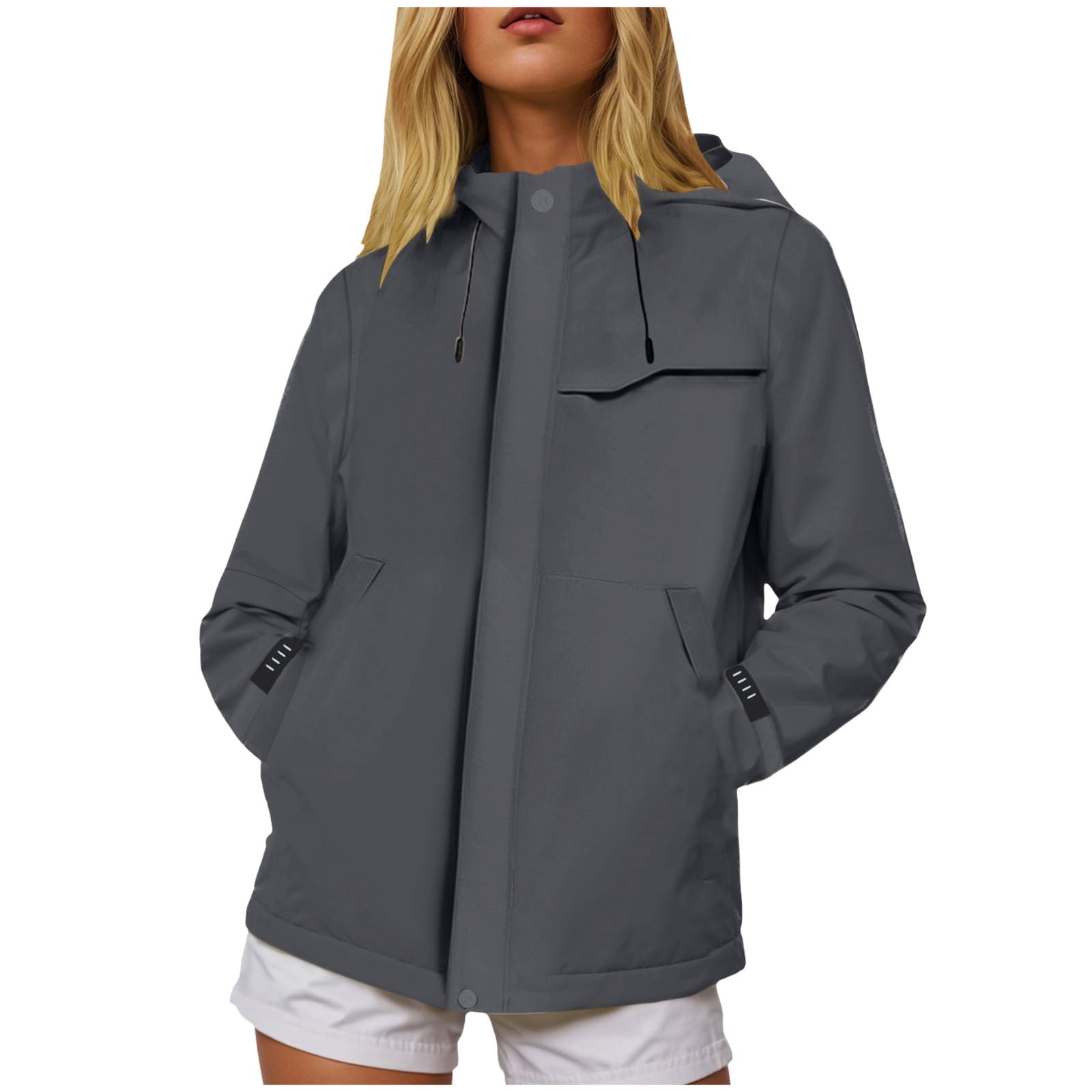 GEWSEY Women Jacket Casual Lightweight Hooded Windbreaker softshell ...