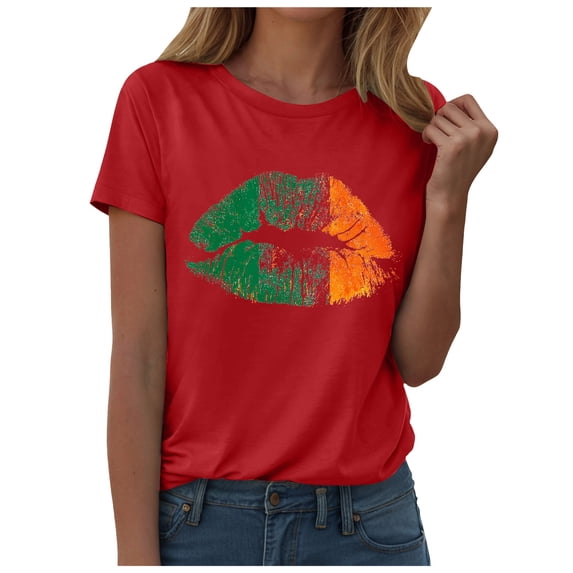 GEWSEY Women St Patricks Day Shirts Shamrock Graphic Casual Tshirts ...