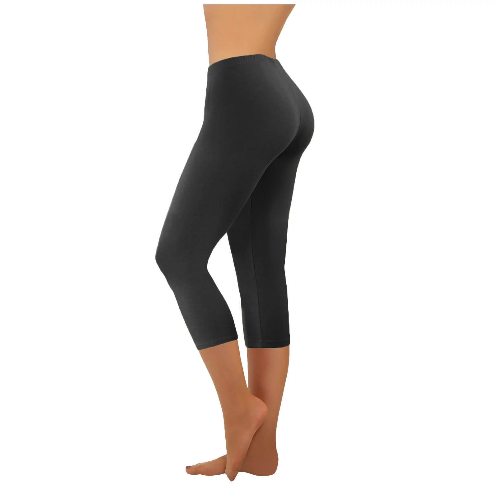 GEWSEY Women's Active FormFlex Buttery Soft High Waist 19" Inseam Capri Yoga Workout Leggings ...