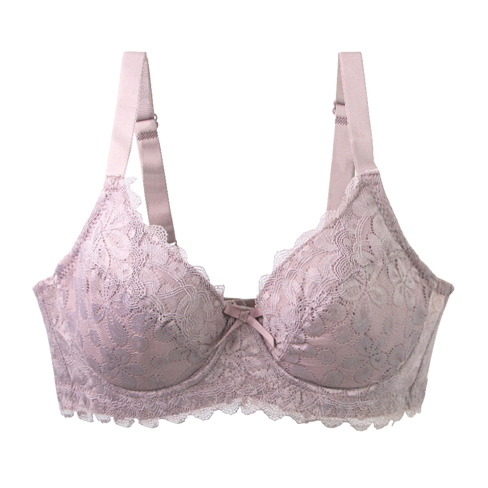 GEWSEY Women's Comfortable Lace Bra Underwire Push Up Bra Back 4-Row 4 ...