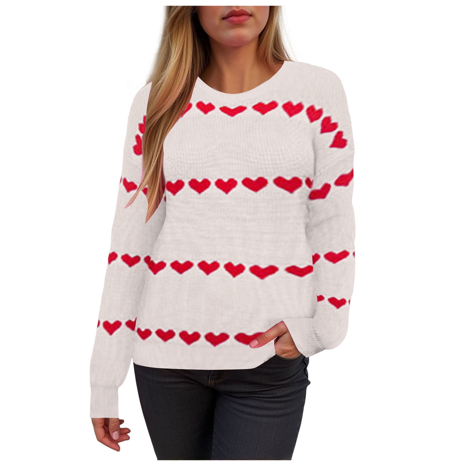 GEWSEY Women's Pullover Sweaters Long Sleeve Crew Neck Cute Multi ...