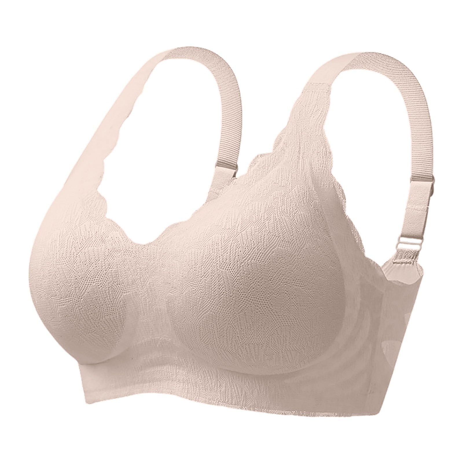 GEWSEY Women's Seamless Bras No Underwire Scalloped Push Up Bras Soft ...