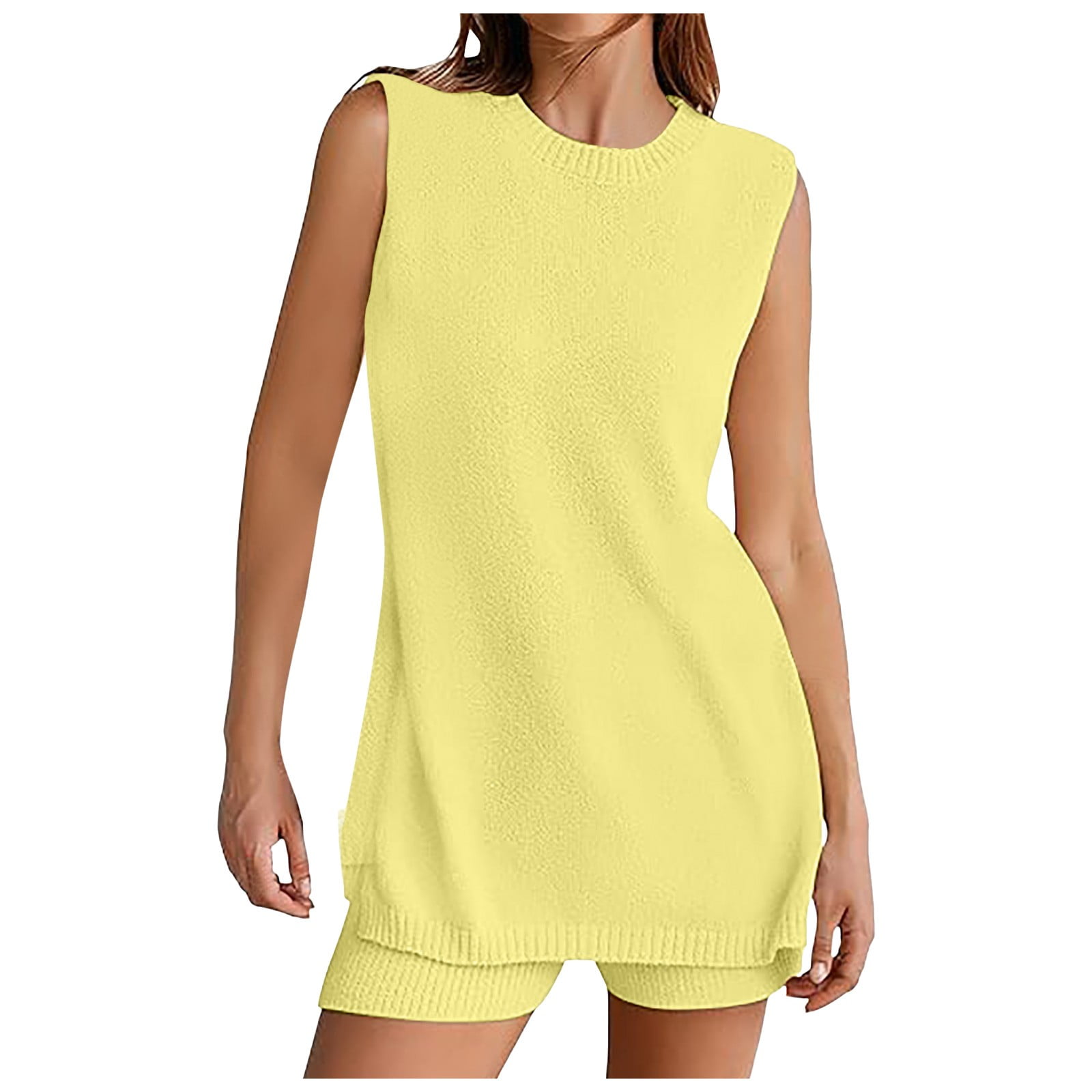 GEWSEY Women's Summer 2 Piece Outfits Sleeveless Tank Top Matching ...