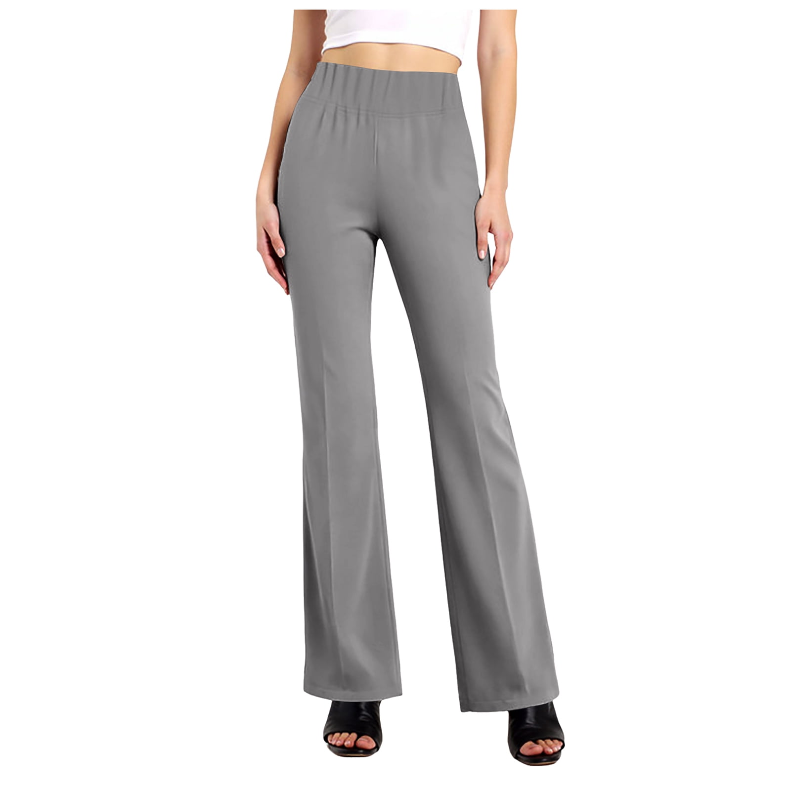 GEWSEY Womens Dress Pants Elastic High Waisted Stretch Bootcut Business ...