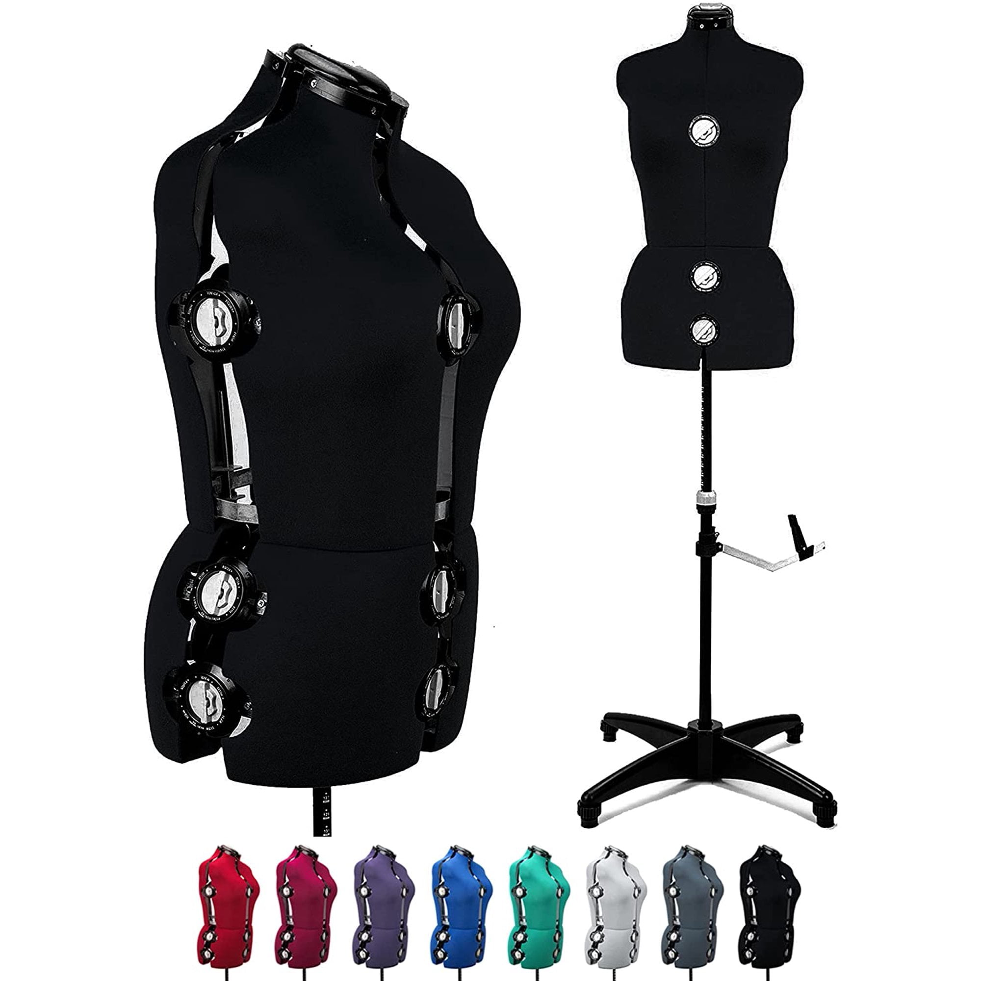 GEX 13 Dials Female Fabric Adjustable Mannequin Dress Form for Sewing ...