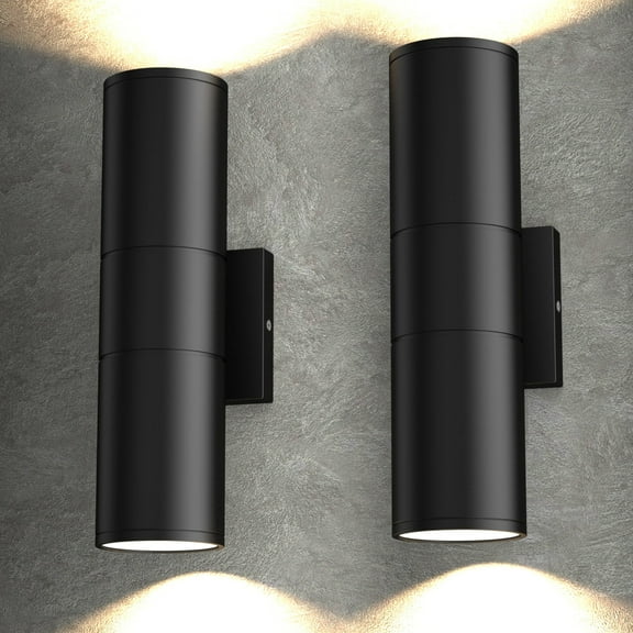 GCGAFUL Outdoor Wall Lights, Integrated LED Cylinder Up Down 12W 2700K ...