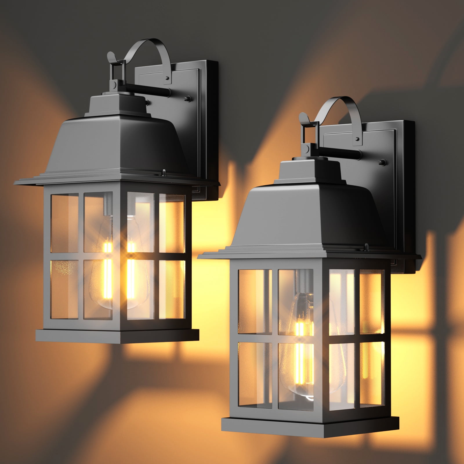 GEYANG Outdoor Light Fixtures Wall Mount, 100% Aluminium Waterproof Exterior Wall Lantern, Anti ...