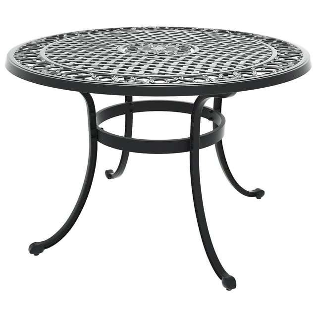 GEZEN 42" Round Outdoor Dining Table for 4, Patio Dinner Table with ...