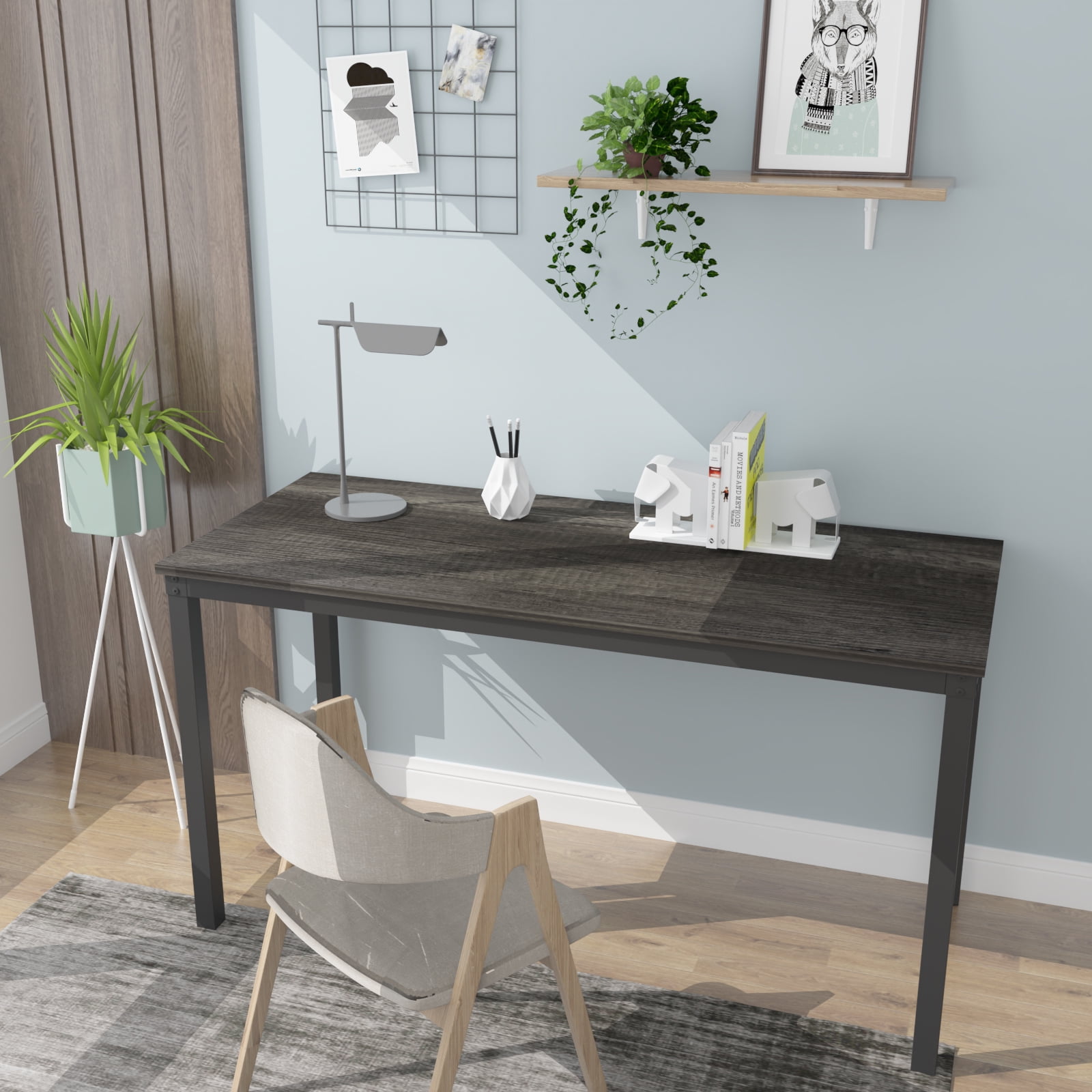 GEZEN 55" Simple Computer Desk Dining Table Writing Study Corner Desk ...