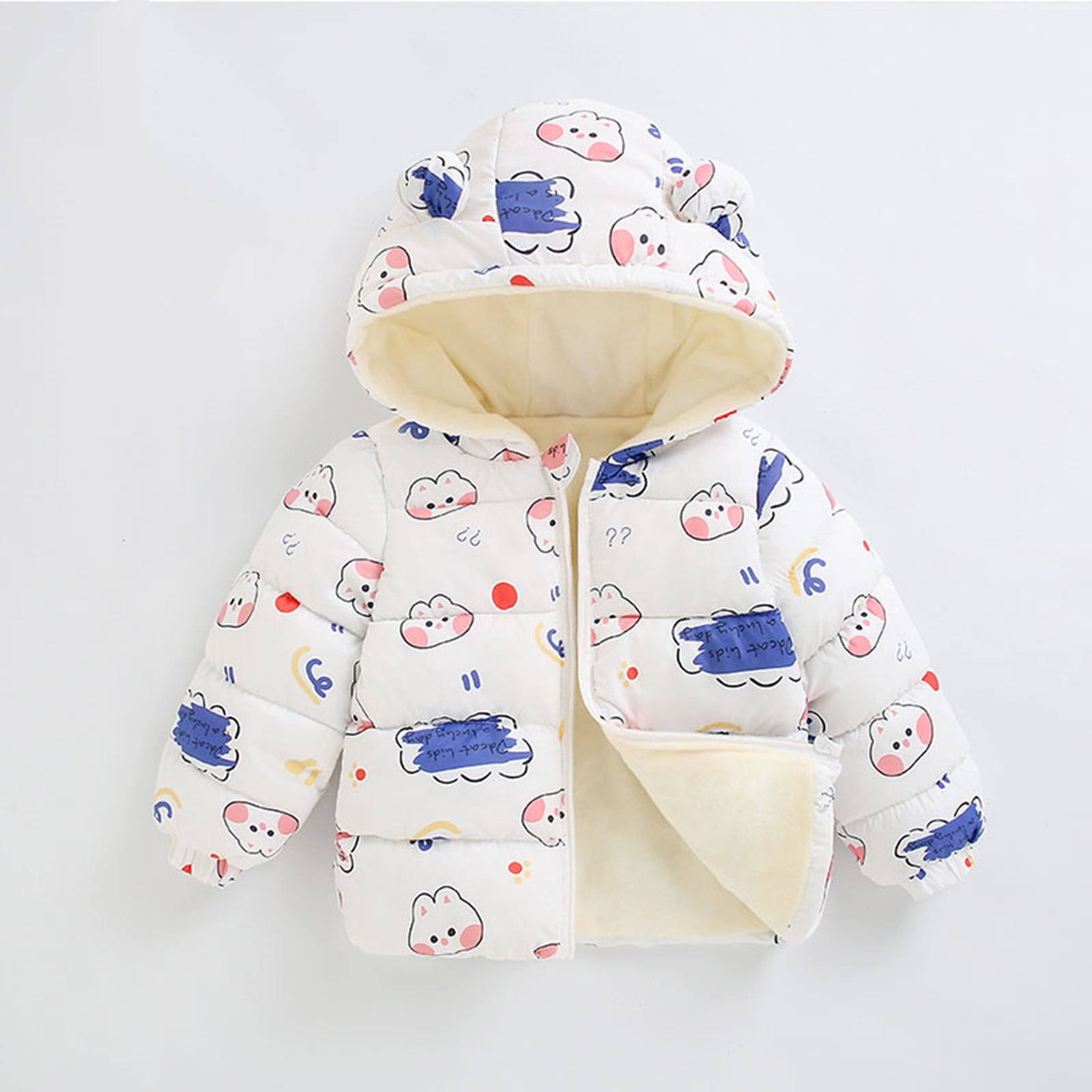 GEZHEN Children's Cute Cartoon Printed Down Jacket Kids Lightweight ...