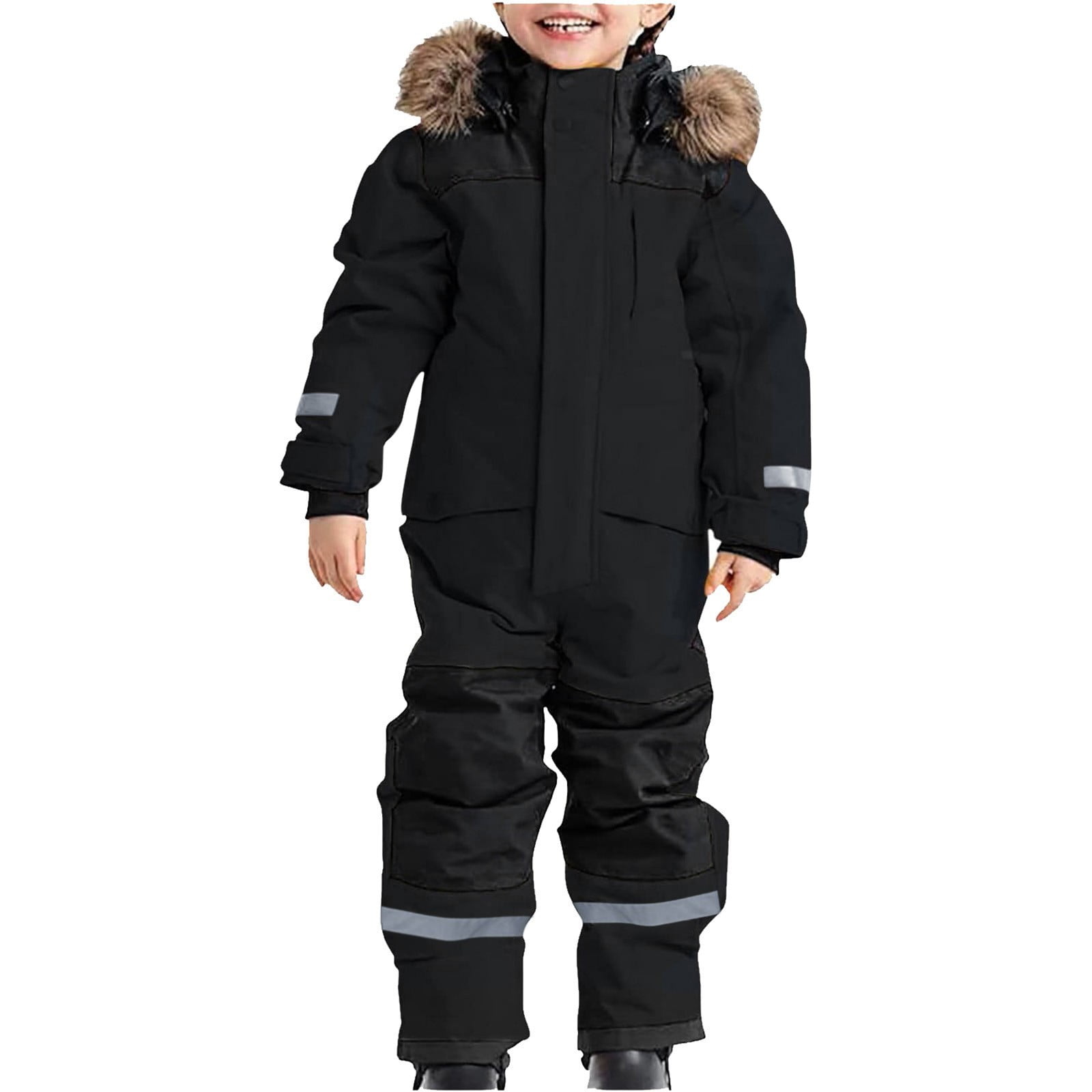 GEZHEN Children's Windproof Waterproof Thickened Luminous One Piece Ski ...