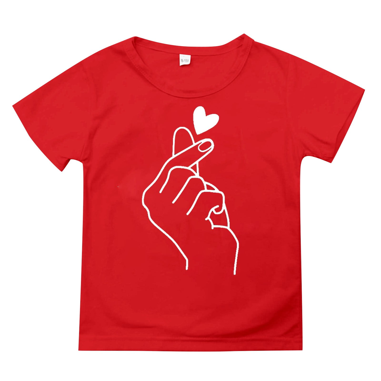 GEZHEN Cute Than Heart Finger Neutral Children's Pullover Round Neck ...