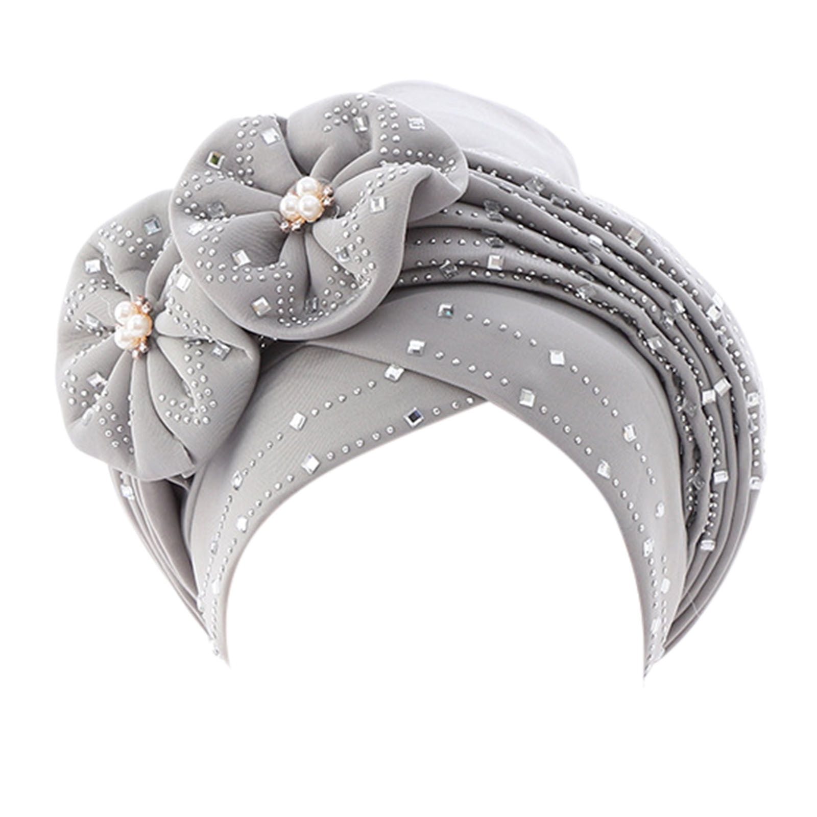 GEZHEN Fashion Women Beading Braid Hat Muslim Ruffle Cancer Wrap Cap ...