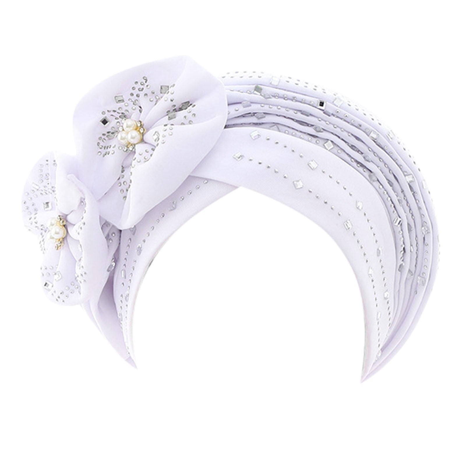 GEZHEN Fashion Women Beading Braid Hat Muslim Ruffle Cancer Wrap Cap ...