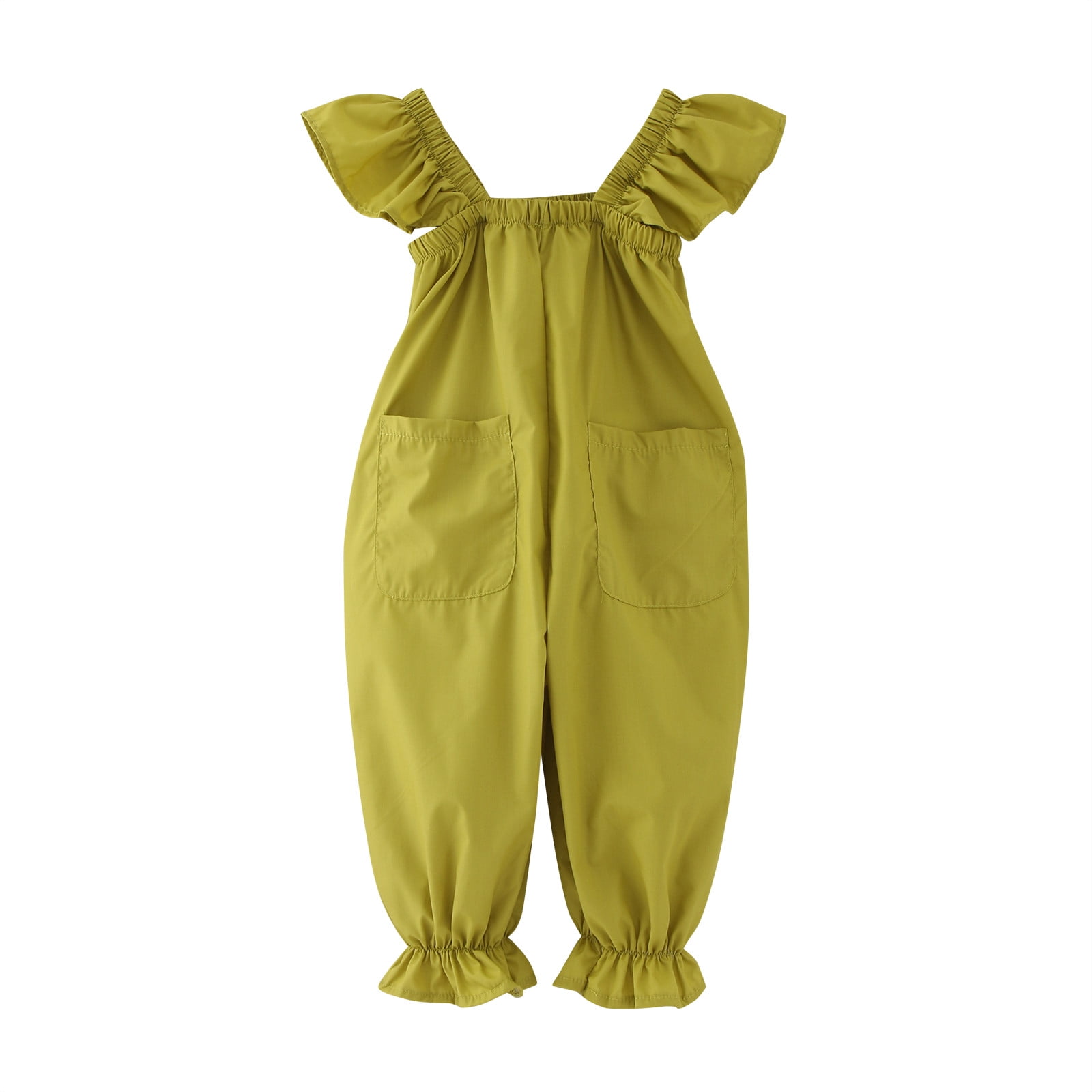 GEZHEN Kids Summer Jumpsuit Baby Girl Clothes Sleeveless Soild Design ...