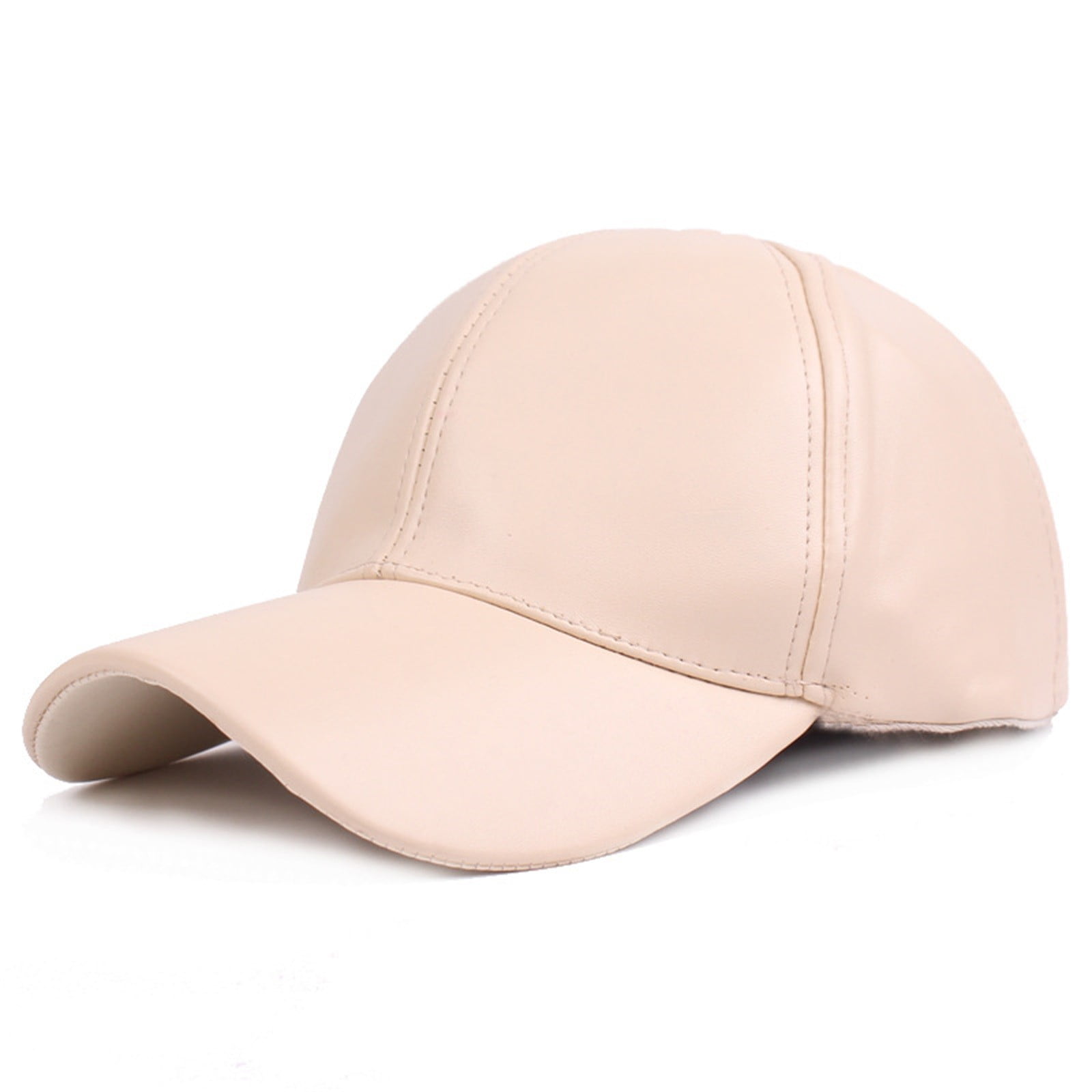 GEZHEN Leather Baseball Cap Men Women Adjustable Leather Peaked Cap ...