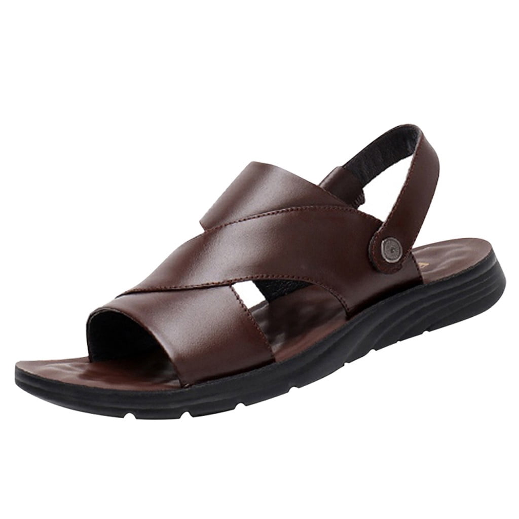 GEZHEN Men's Close-Toe Comfy Sandals Summer Walking Sandals Casual ...