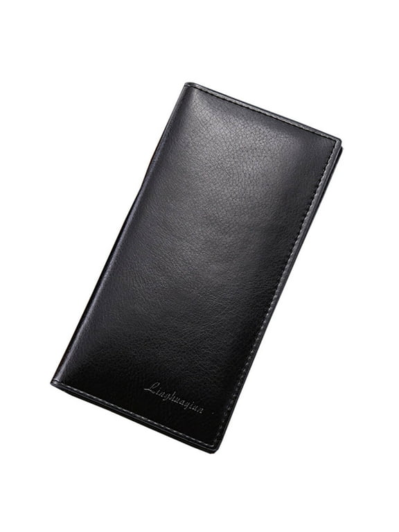 Men's Fashion PU Leather Long Wallet Large Capacity Wallet for Check ...