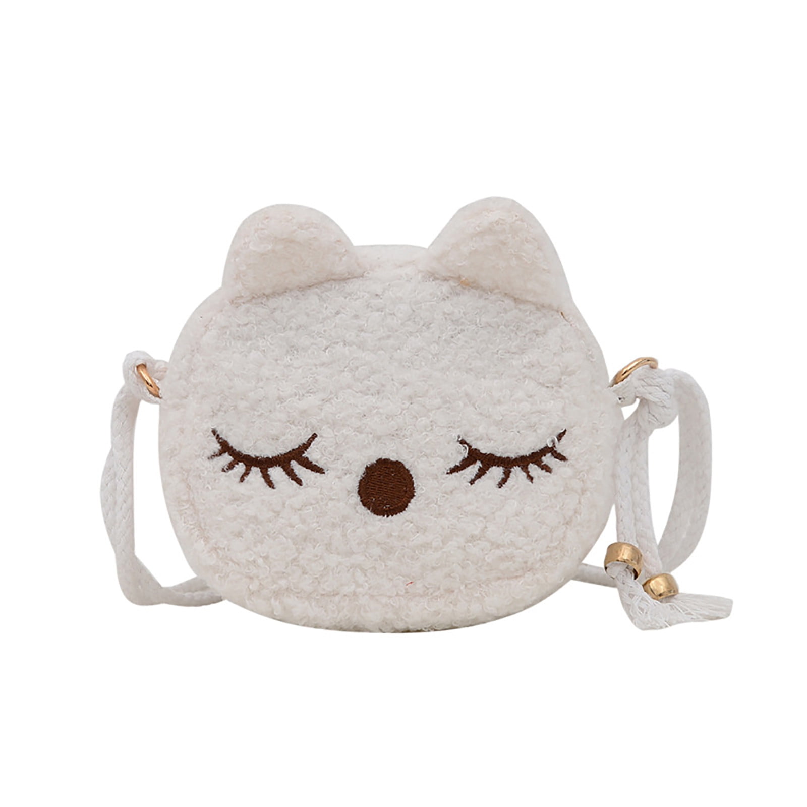 GEZHEN New Plush Children's Bag Cute Cat Little Purse Shoulder Bag ...