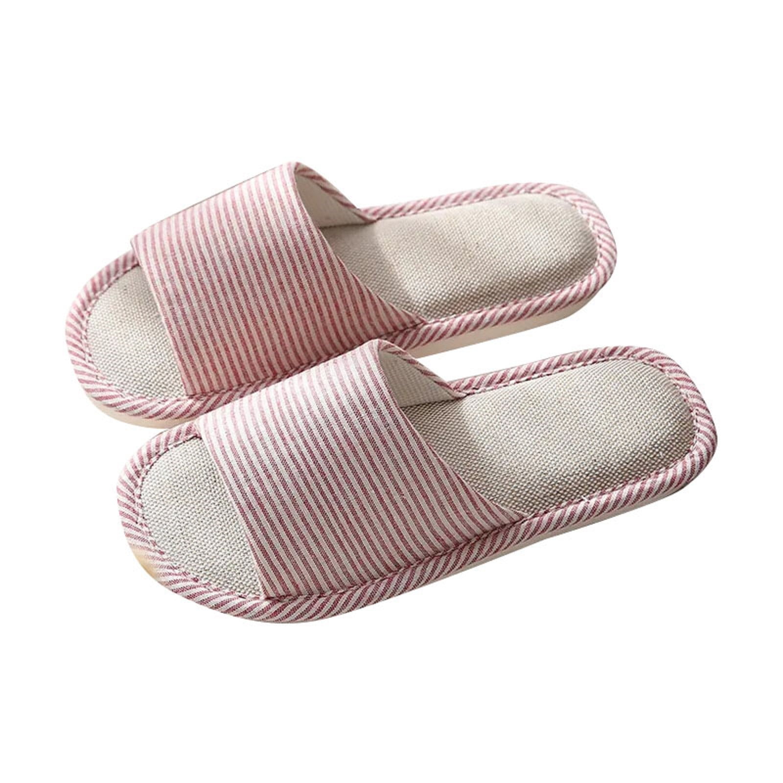 GEZHEN Spring and Summer Hospitality Breathable Cotton Linen Slippers ...