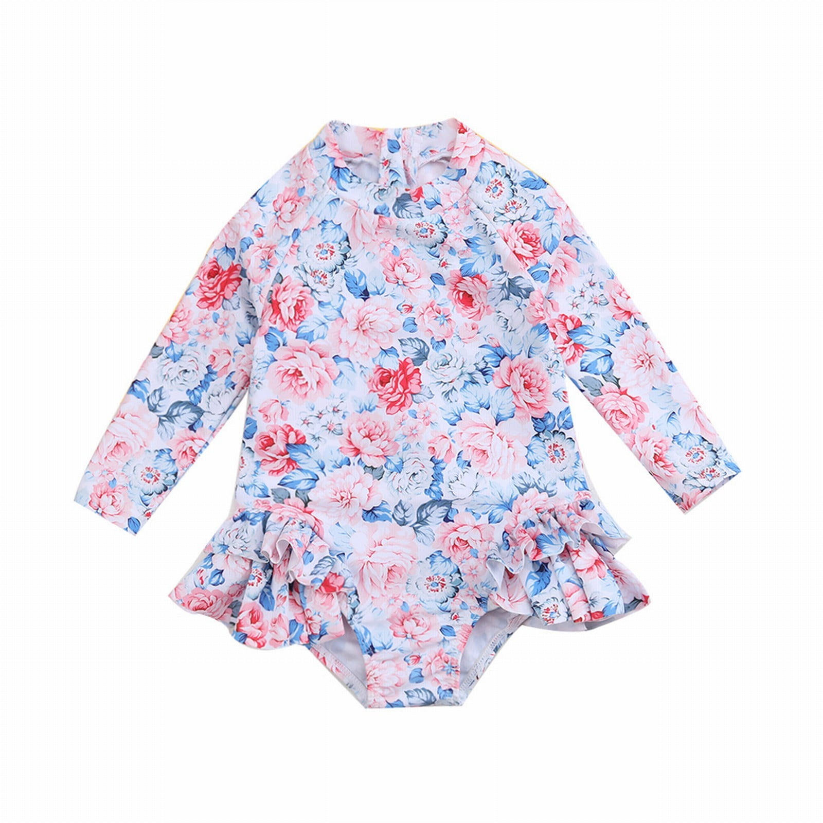 GEZHEN Summer Rash Guard Swimwear Baby Girl Ruffle Swimsuit Sun Half ...