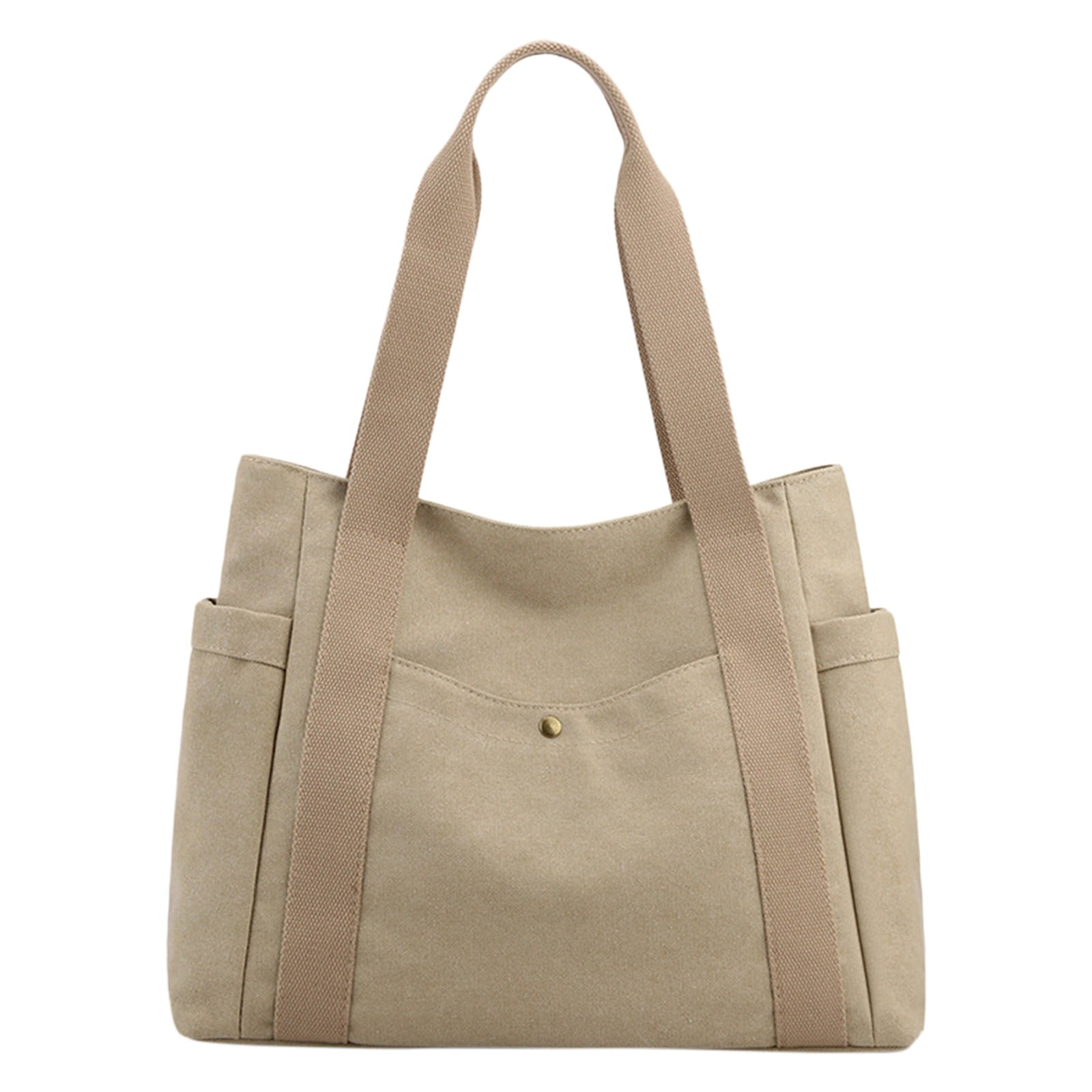 GEZHEN Women Canvas Tote Handbags Multi Pocket Retro Casual Shoulder ...