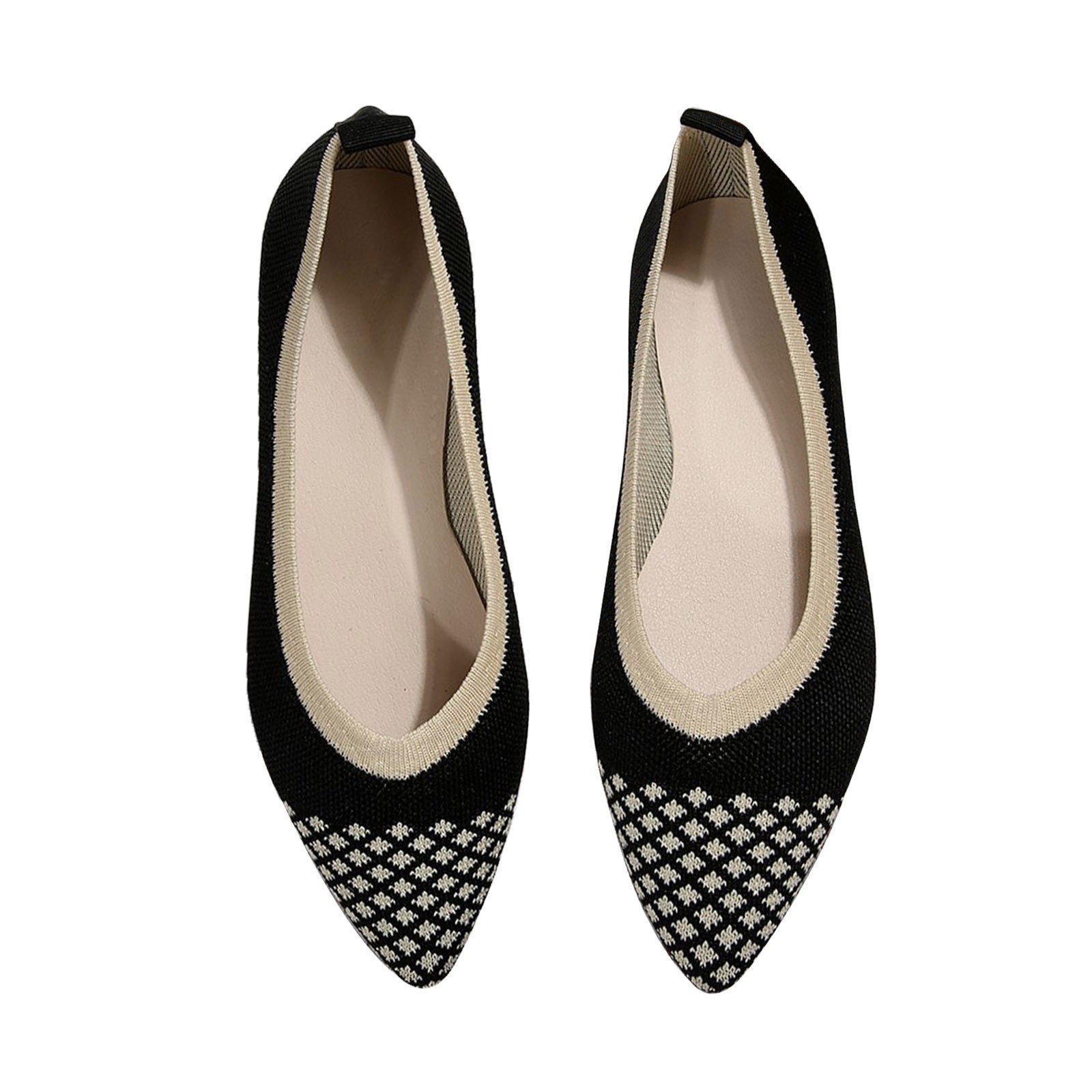 GEZHEN Women's Flat Fly Mesh Pointed Toe Casual Shoes Woven Orthopedic ...