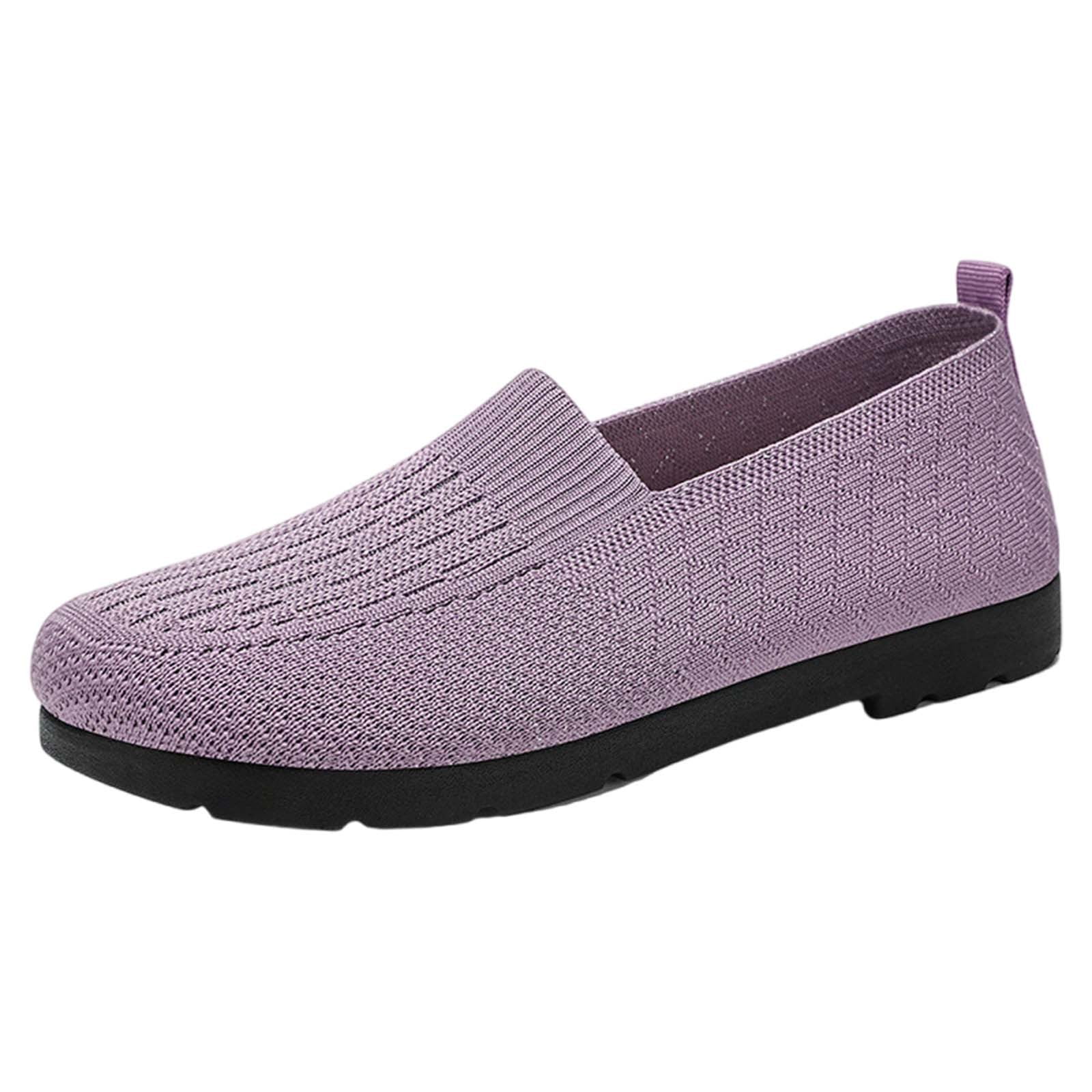 GEZHEN Women's Flat Hollow Fly Woven Orthopedic Casual Shoes Breathable ...