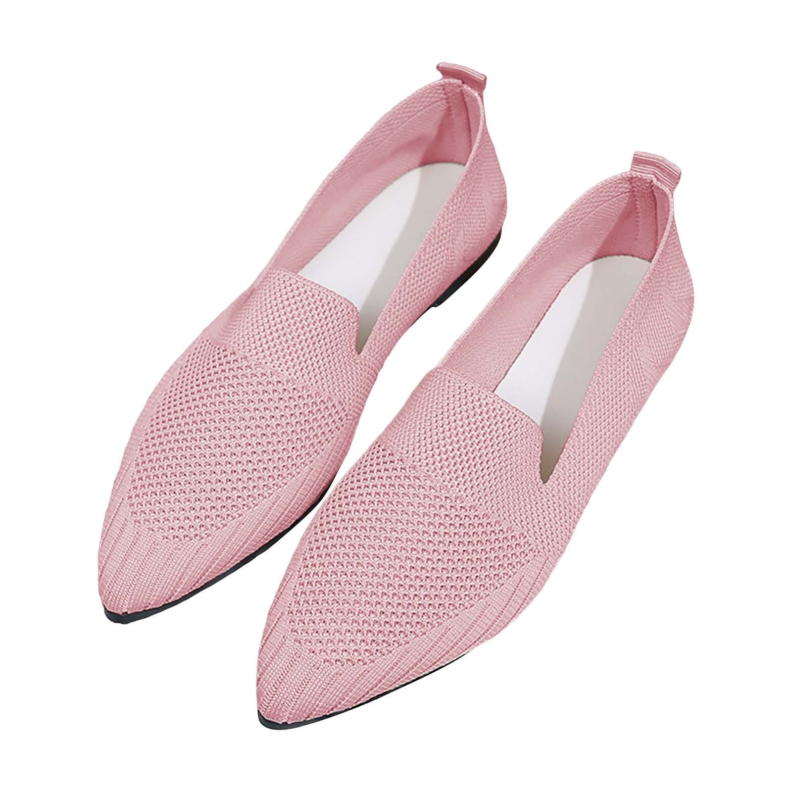 GEZHEN Women's Flat Pointed Toe Fly Mesh Casual Shoes Woven Orthopedic ...