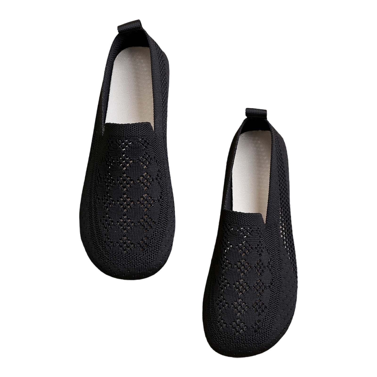 GEZHEN Women's Flyknit Mesh Orthopedic Casual Shoes Woven Breathable ...