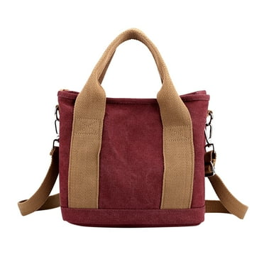 PlasMaller Women's Canvas Tote Purses Work Shoulder Crossbody Bag ...